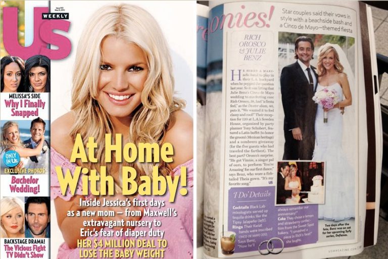 Julie Benz & Rich Orosco's Wedding Featured in US Weekly - Christine ...